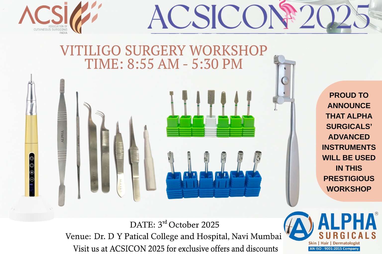 Alpha Surgicals Vitiligo Surgery workshop at ACSICON 2025 - Alpha Surgicals